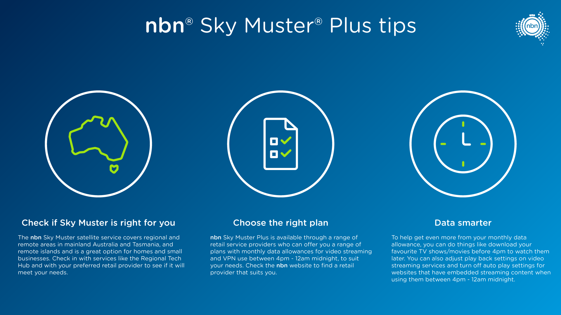 Do more with nbn® Sky Muster® Plus | nbn